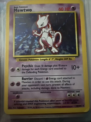 Pokémon TCG Mewtwo Base Set 10/102 Holo 1999-2000 Wizards Base Set ...