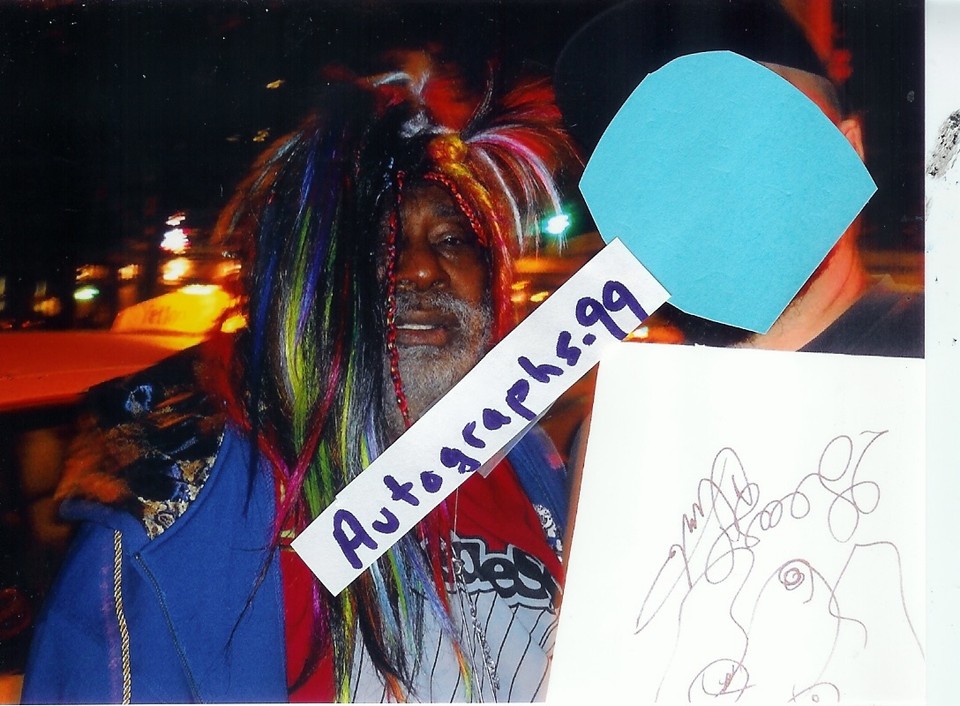 GEORGE CLINTON ORIGINAL SIGNED DRAWING PROOF! COA P FUNK ALL STARS RARE ...