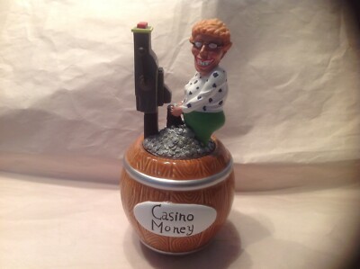 Vintage Las Vegas 777 GAMBLING CASINO MONEY JAR Queen Woman Coin Bank ...