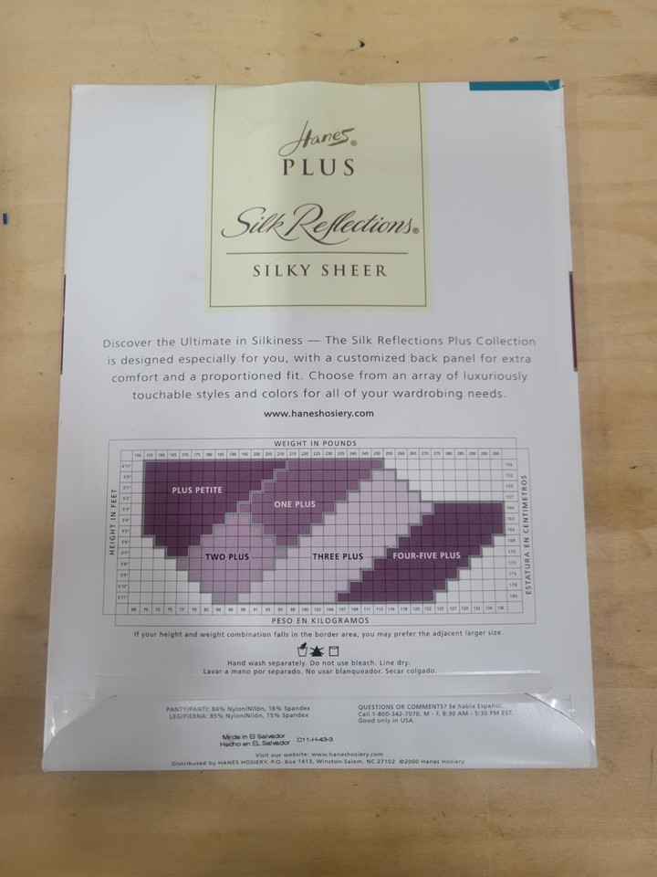 Hanes Plus Silk Reflections Silky Sheer Pantyhose Size Two Plus | eBay