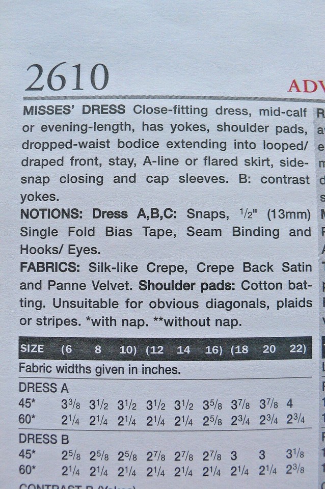 Vogue Vintage 1940's Evening Gown Dress Drape Front Sewing Pattern ...