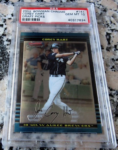 COREY HART 2002 Bowman Chrome Rookie Card RC PSA 10 GEM MINT POP 72🔥162 ...