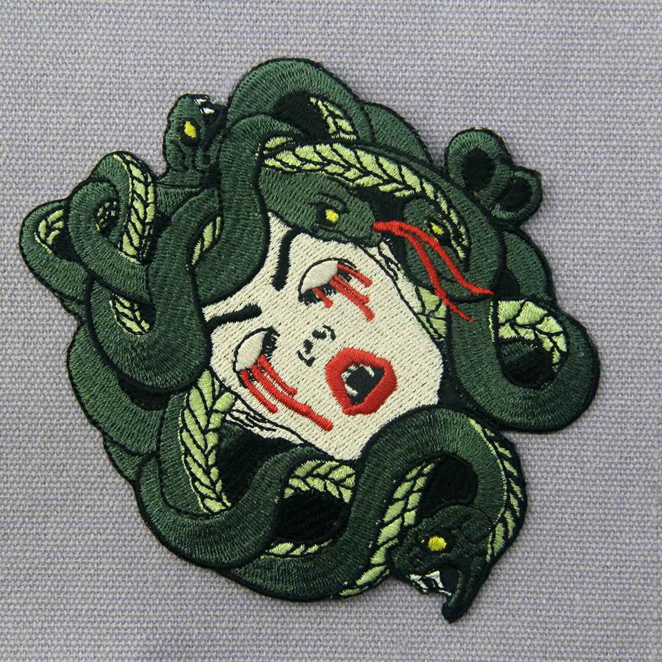 Medusa patch EMBROIDERED Iron On Patches appliques transfers Badges ...