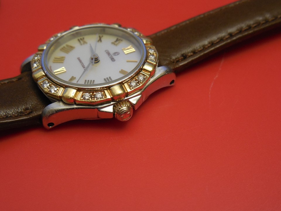 CONCORD SOLID 18K / STEEL DIAMOND CURRENT MODEL SARATOGA 23MM WATCH | eBay