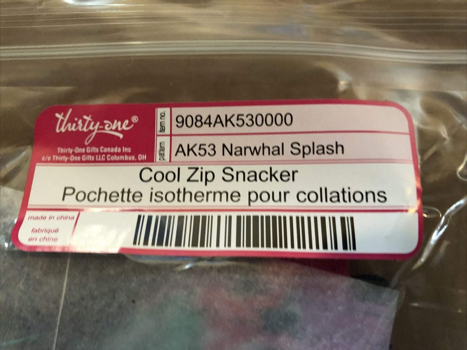 Thirty-one 31 Cool Zip Snacker Retired Narwhal Splash New/Unused | eBay
