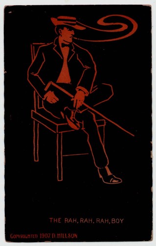 Dapper man smoking The Rah Rah Rah Boy silhouettes Hilson c1910 vintage ...