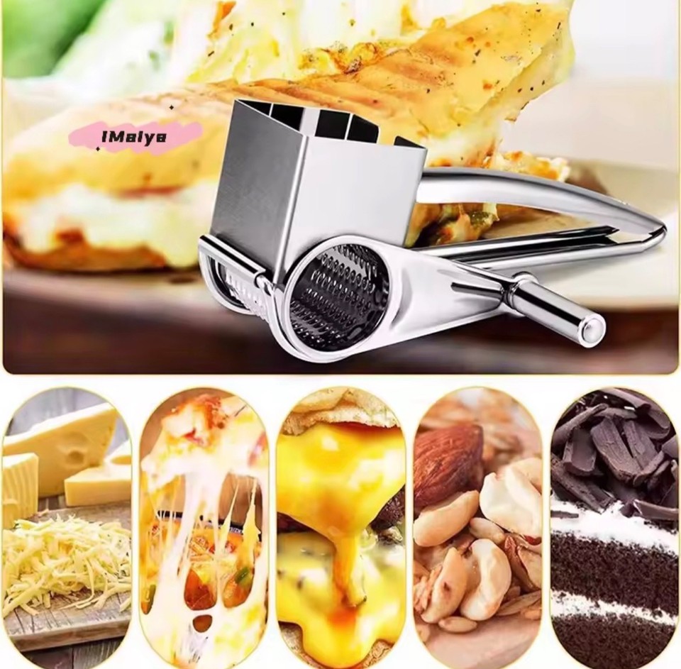 Stainless Steel Hand-Cranked Rotary Cheese Grater Ginger Shredder Tool ...