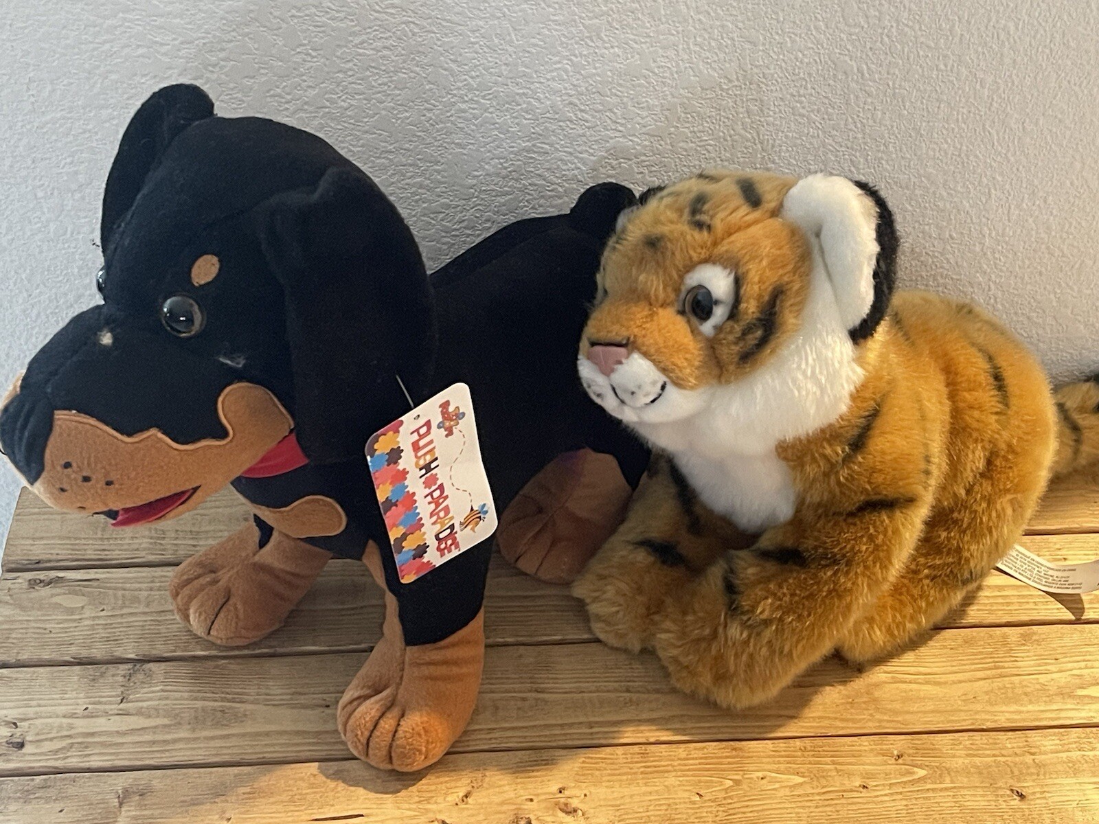 Lot Of 2 Large Plush Animals Dog Tiger Toys R Us Plush Paradise | eBay