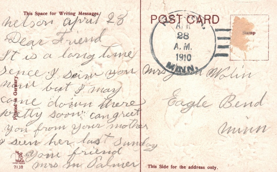 Vintage Postcard1910's With All Good Wishes Flower Bouquet Windmill ...