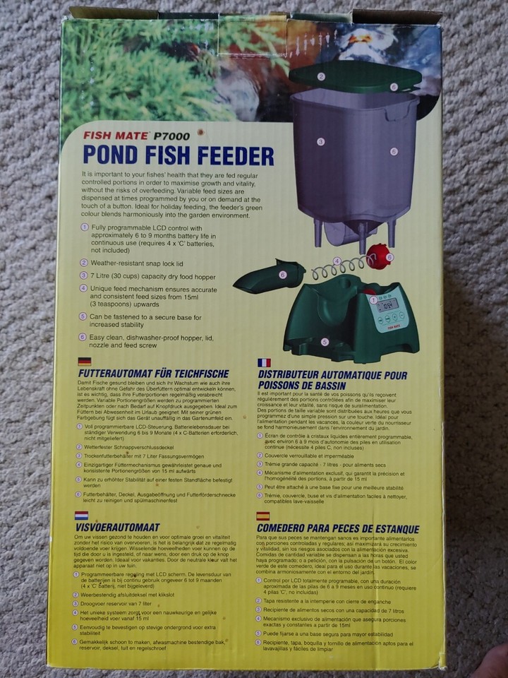 Fish Mate P7000 Large Capacity Rain-Resistant Pond Fish Feeder | eBay