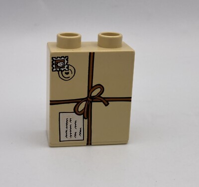 Lego Duplo Building Block Printed Specialty Tan TIED PARCEL w/STAMP ...