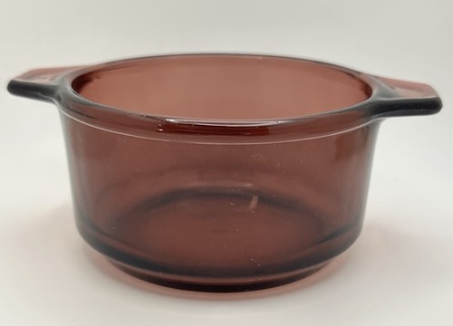 Vintage Pyrex Mexico Cranberry Glass Two Handled Bowl Dish, 6” x 2.5 ...