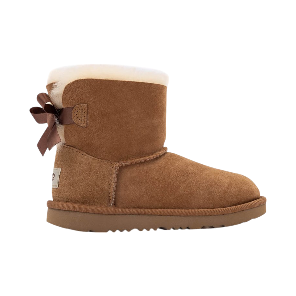 Kids UGG Mini Bailey Bow II Boot - Chestnut Suede, Size 13 US [1017397K] | eBay
