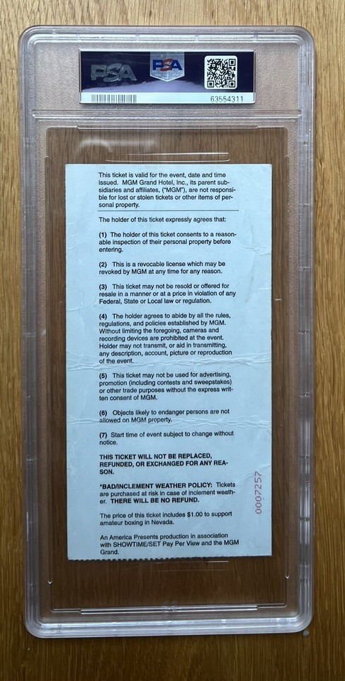 Mike Tyson Signed 1999 Boxing Match Ticket Stub vs Botha 5th Rnd TKO ...