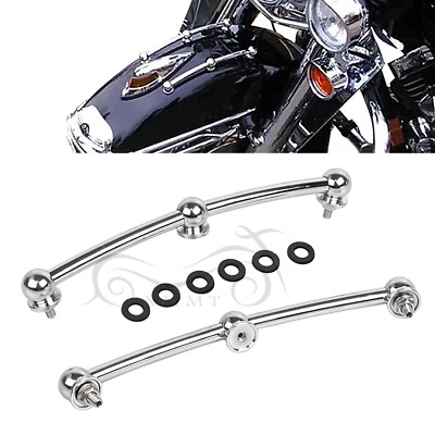 Chrome Front Fender Rail Trim Kit For Harley Custom Applications | eBay