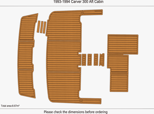 1993 Carver 300 Aft Cabin Swim Platform Cockpit Boat EVA Pads Faux ...