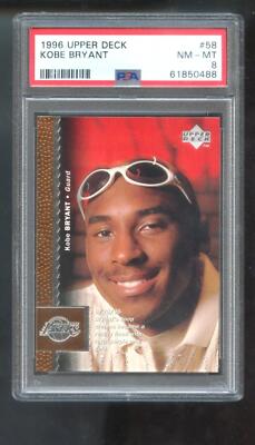 1996-97 Upper Deck #58 Kobe Bryant ROOKIE RC PSA 8 Graded Card NBA 96 ...