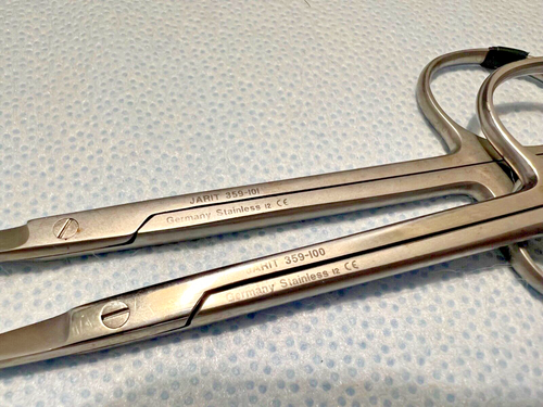 Set Of 2 Jarit 359-100 Sharp Straight & 359-101 Sharp Curved Iris Scissors 4.5"L | eBay