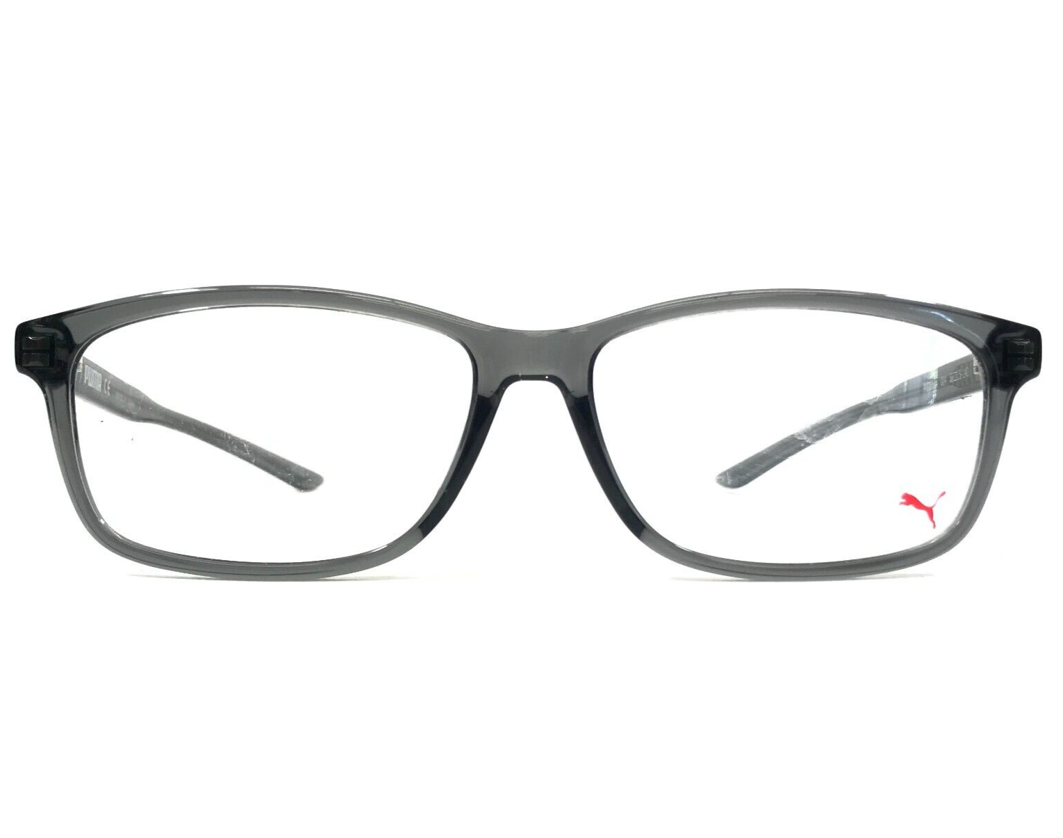 Without tags Puma Eyeglasses Frames PU01850A 004 Clear Gray Rectangular ...