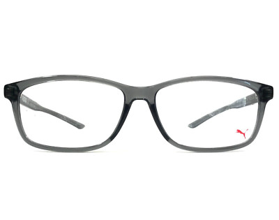 Without tags Puma Eyeglasses Frames PU01850A 004 Clear Gray Rectangular ...