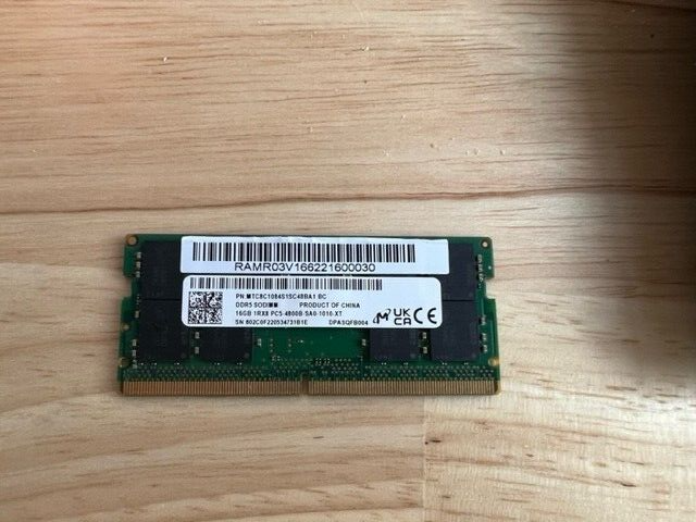 Micron DDR5 SODIMM (32GB) RAM 1Rx8 PC5-4800B-SA0-1010-XT ...