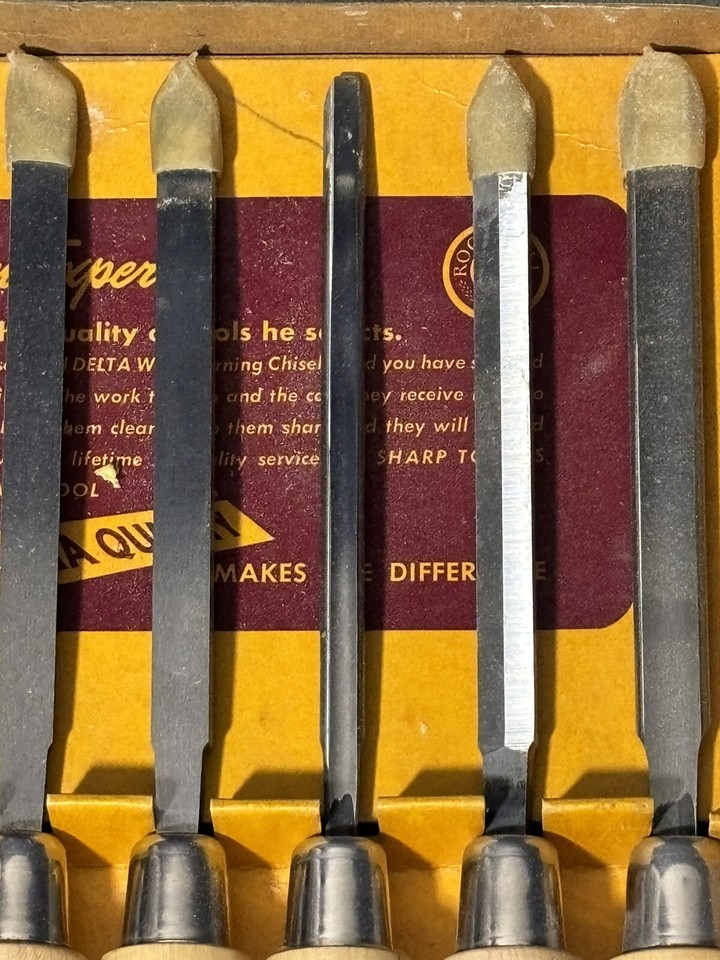 Delta Rockwell No. 130 Wood Turning Tools Chisel Set Original Box Great ...