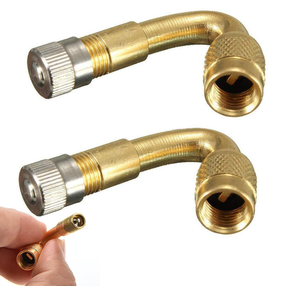 2× 45°Tyre Valve Extension Adaptor Motorcycle Car Tire Stem Universal ...