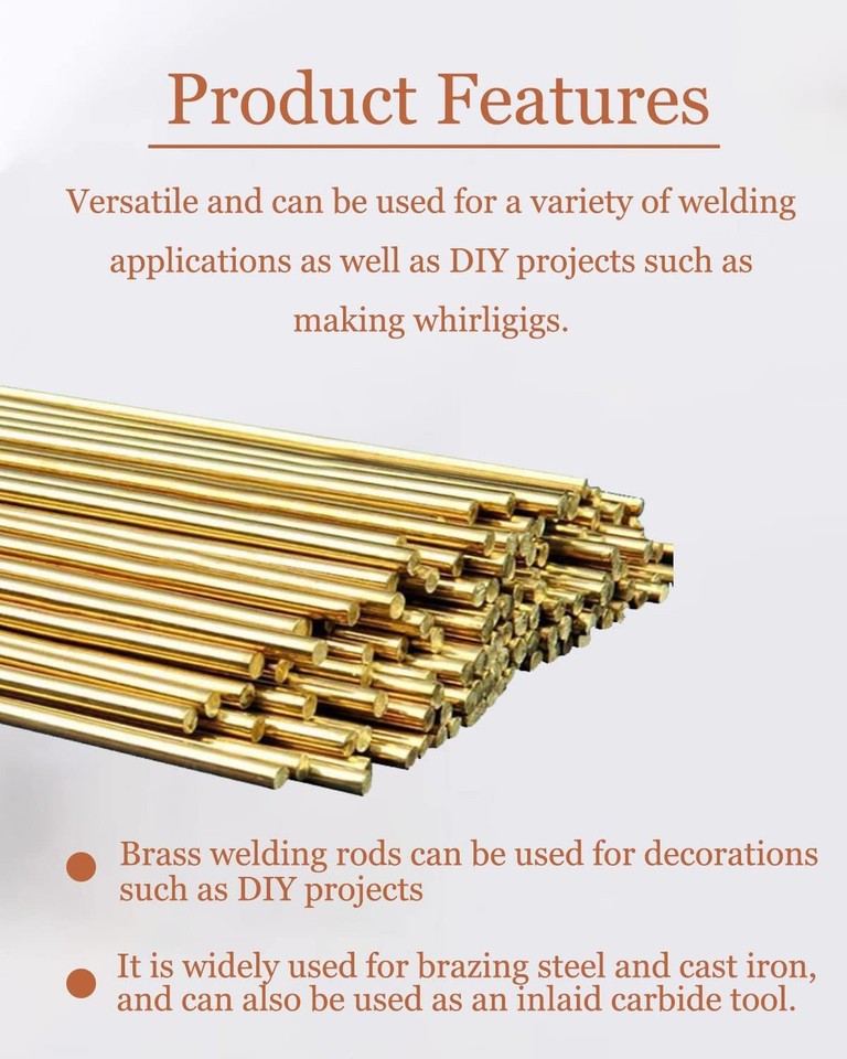 7 Rods Brazing Rods, Brass Solder, Brass Welding Rod for Oxyacetylene ...