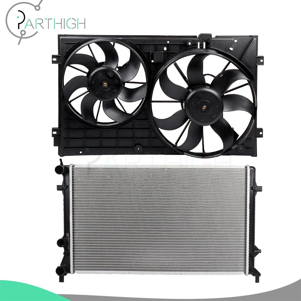 Radiator And Dual Cooling Fan Assembly Electric For 2012-2014 ...