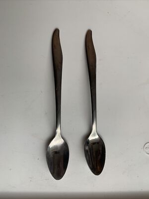 2 Mar-Crest Citation Atomic Starburst Stainless Steel Flatware Iced Tea ...