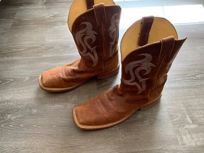 Justin Mens Bender Brown Leather Cowboy Boots 13 D Bent Rail 11" BR ...