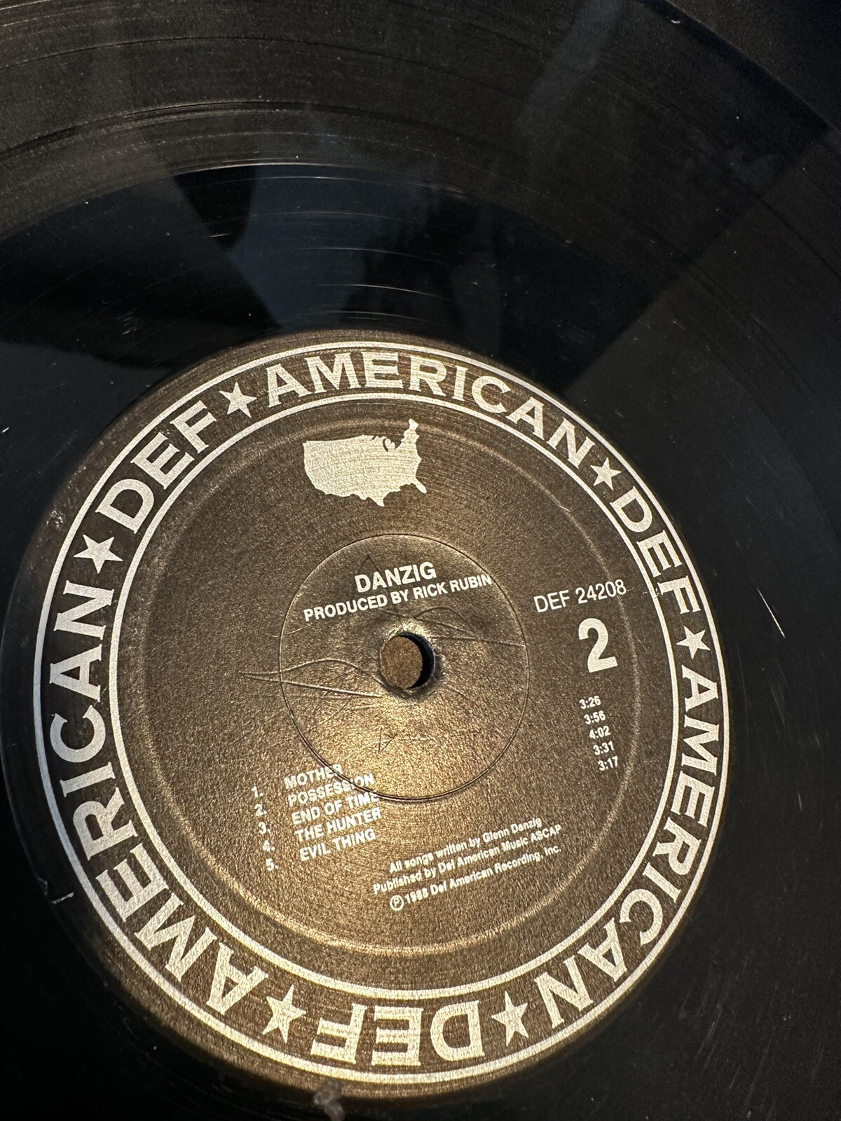 Danzig Self Titled 1988 Def American Records Def-24208 Black Vinyl ...