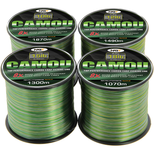 1 X BULK SPOOL OF CAMO CARP FISHING MONO LINE 10LB 12LB 15LB 18LB NGT ...