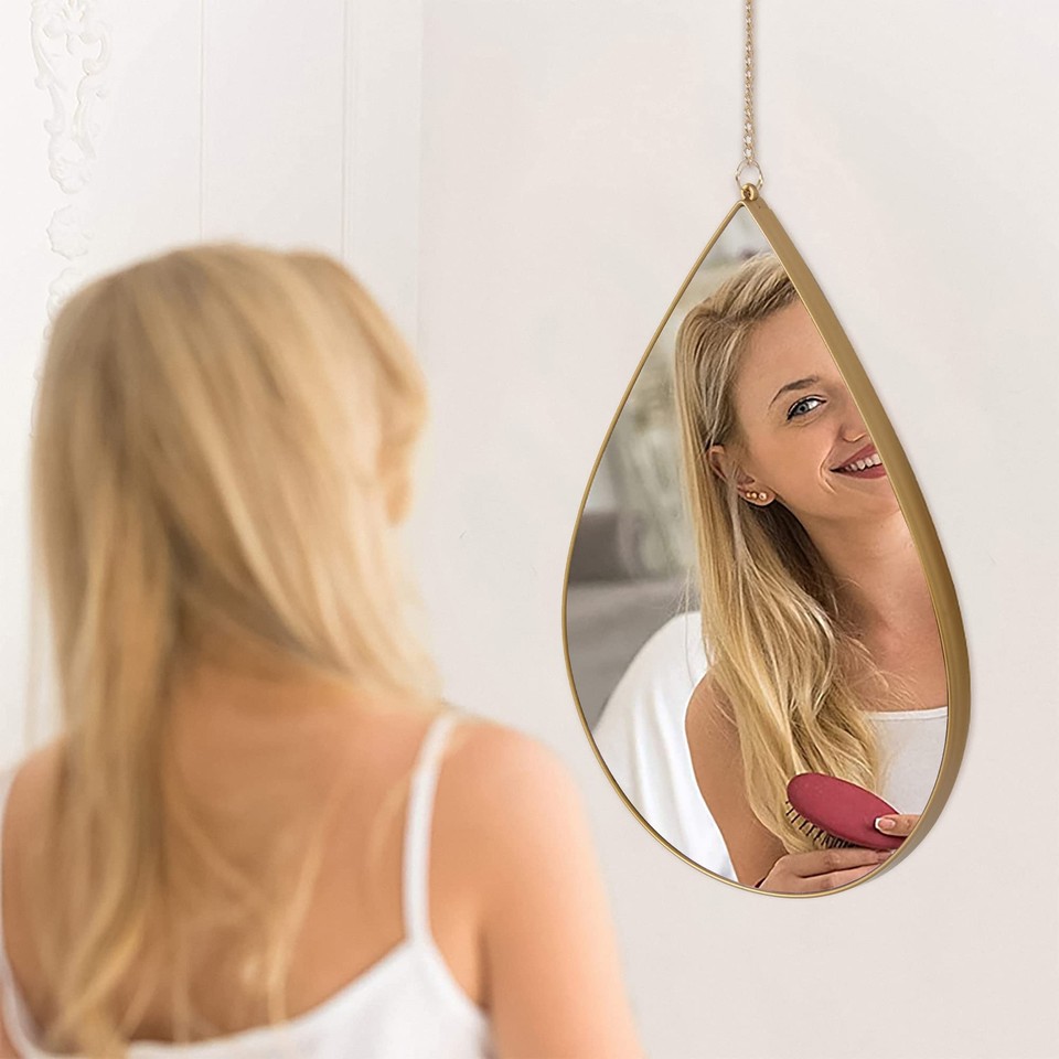 3-Pack Gold Teardrop Mirrors for Wall Decoration Living Room Home Decor ...