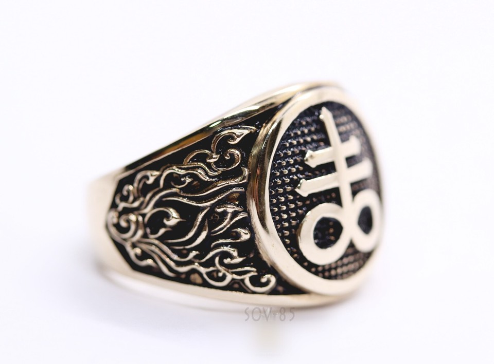 Satanic Cross Brass Men's Ring Handmade Original Satanic Cross ...