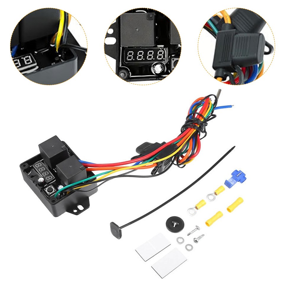 12V/24V Digital Electric Radiator Fan Controller Switch Kit with ...