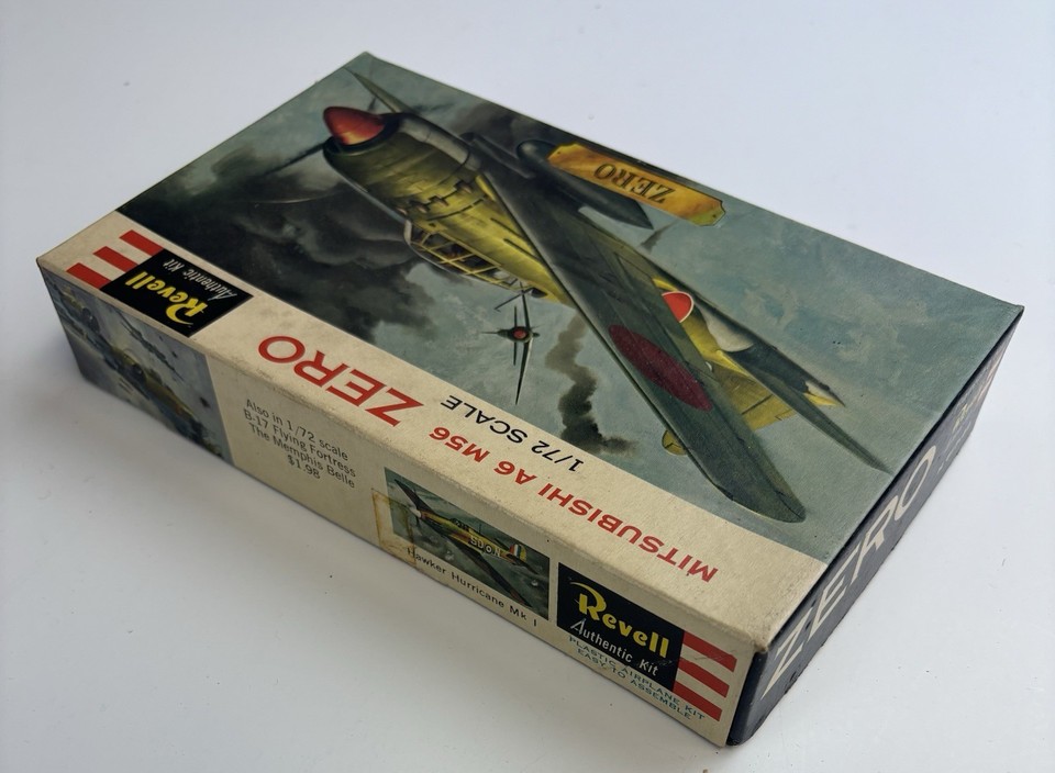 Vintage Revell Mitsubishi A6 M56 Zero Japan WWII 1/72 Scale Model Kit ...