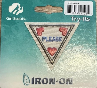 Girl Scouts Try-Its MANNERS Please 59105 Patch Badge GUIDE Triangle ...