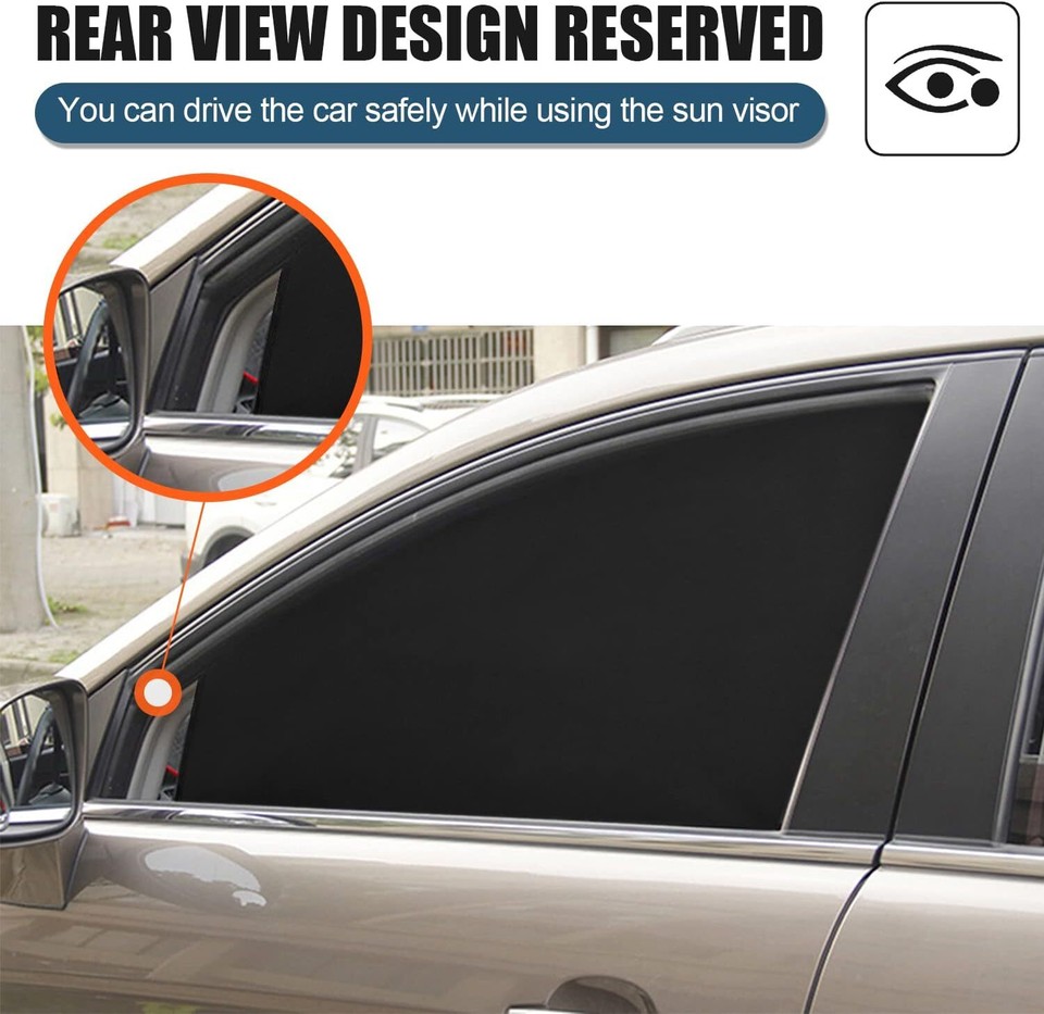 4PCS Magnetic Car Window Sun Shade Cover Curtain Front Rear Shield UV ...