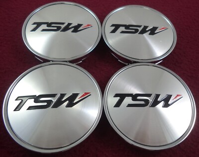 TSW Wheels Silver / Chrome Custom Wheel Center Caps Set of 4 # C-F80 | eBay