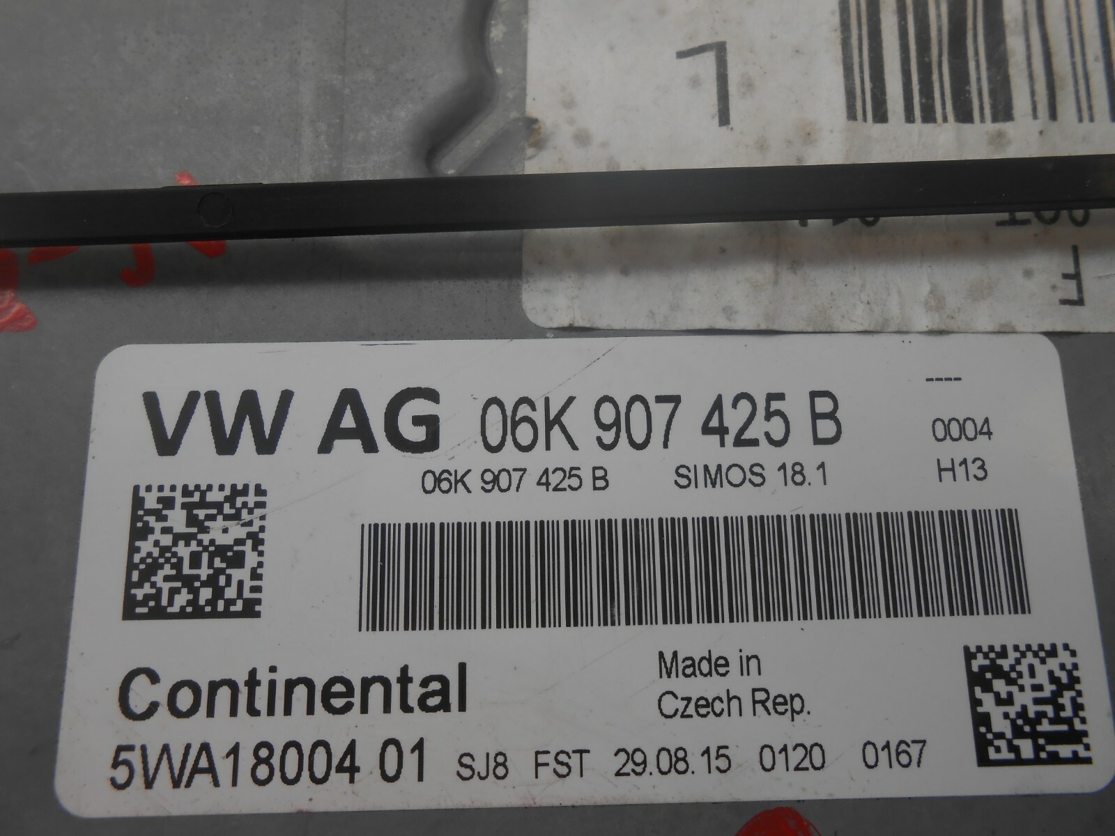 2015-2017 AUDI A3 CONTINENTAL ENGINE CONTROL MODULE 06K907425B SF0223 ...