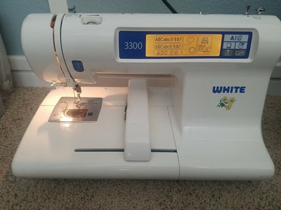 White (W3300) Embroidery Sewing Machine Only - White (Free ship, smoke ...
