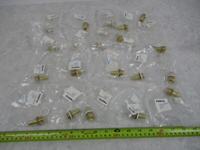 LOT OF 20 FESTO KS4-3/8, 2155-A BRASS QUICK COUPLING PLUG W/ O-RING ...