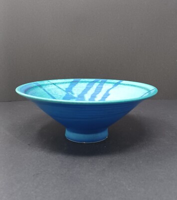 Handmade Studio Pottery Bowl With Blue & Turquoise Glaze | eBay