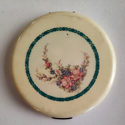 Large Vintage Flapjack Rex 5th Avenue Powder Compact Celluloid Pastel ...