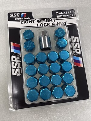 SSR Wheels light-weight lock & nut 20 pcs set W/Key close end M12 x P1 ...