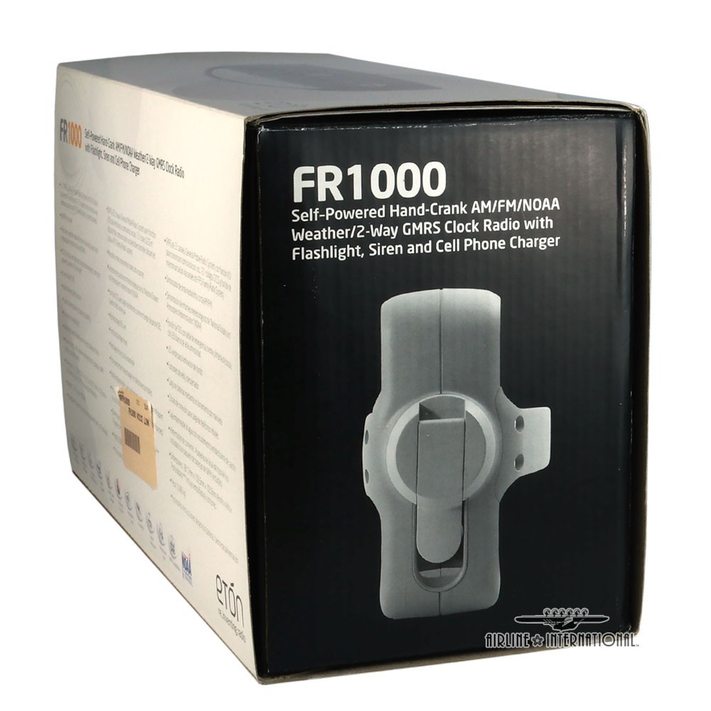 Eton FR1000 Self Powered Hand Crank AM/FM/NOAA Weather/2 Way GMRS Clock ...