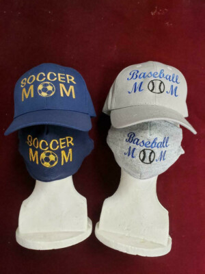 Basball Hat + Face mask with Embroidery | eBay