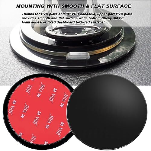 4 Pack Adhesive Dashboard Mounting Disk, 3.74 Inch Universal 95mm Black ...
