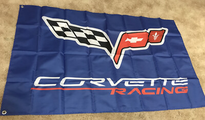 Chevy Corvette Racing Flag Banner Sign Cloth 3x5' Man Cave Garage NEW ...